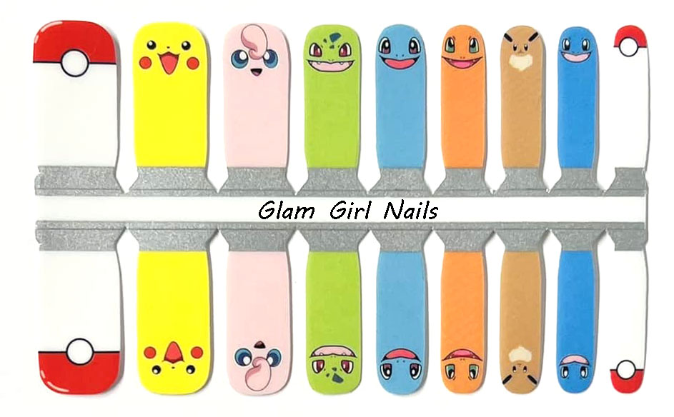 Pokemon KIDS SIZED Nail Polish Strips - Glam Girl Nails