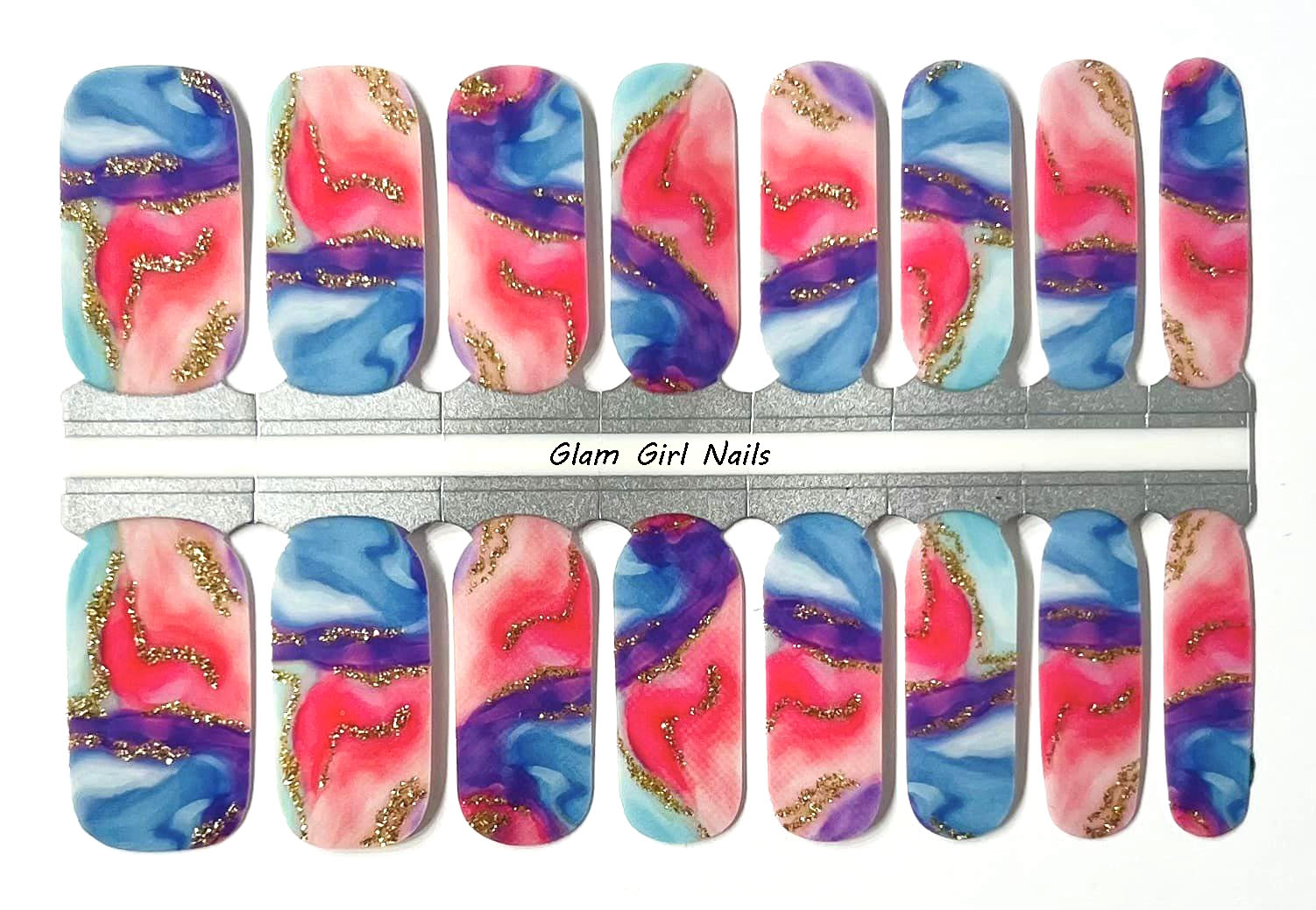 Spring Marble Nail Polish Strips - Glam Girl Nails
