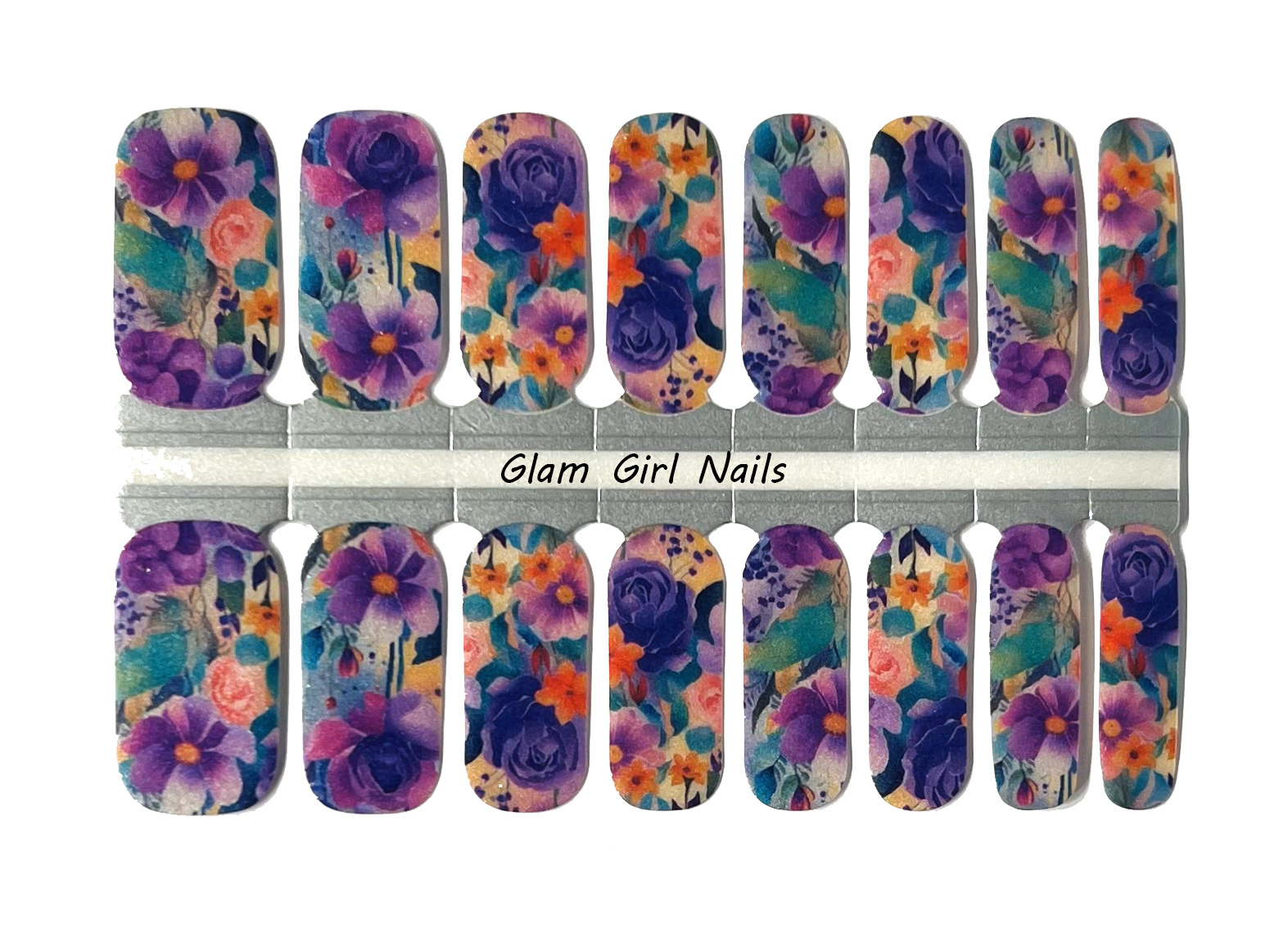 Purple Roses Nail Polish Wraps - Glam Girl Nails